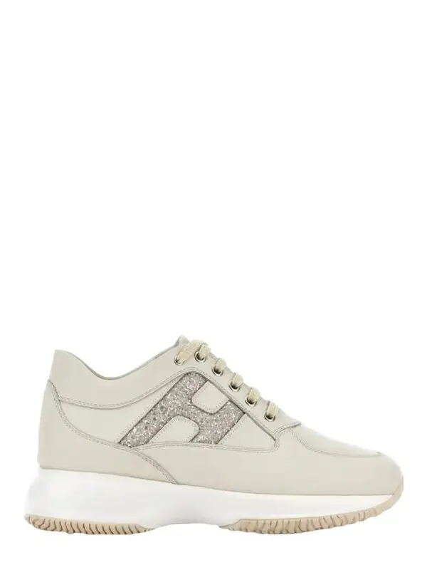 Hogan Embellished Lace-up Sneakers - Ivory