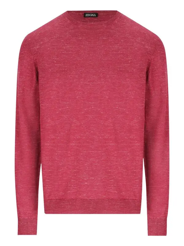 Zegna Crew Neck Long Sleeve Sweater - Red