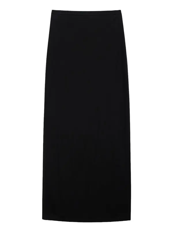 ANINE BING High Waist Slit Maxi Skirt - Black