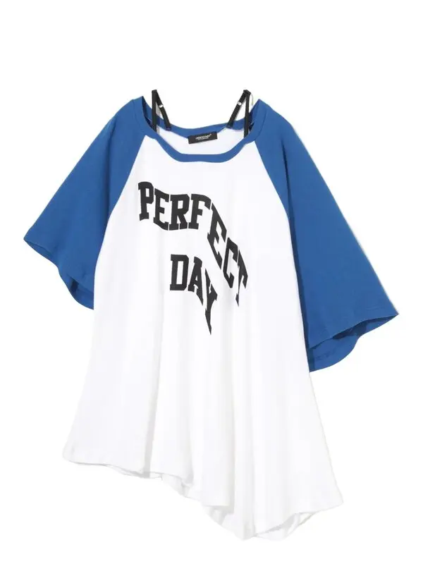 Undercover Asymmetrical Short-sleeved T-shirt With Raglan Sleeves - White