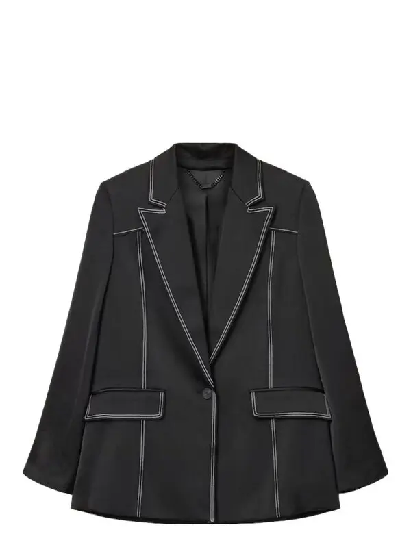 ALLSAINTS Luna Contrast-stitch Blazer - Black
