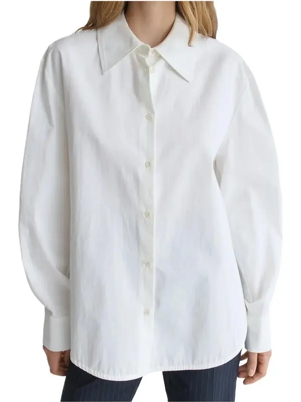 Séfr Long Sleeve Collared Shirt - White