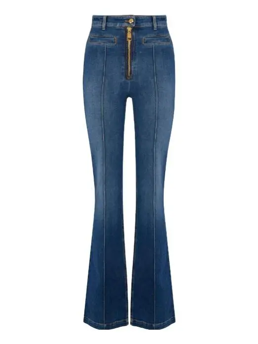 Elisabetta Franchi Zip Boot-cut Jeans - Vintage Blue