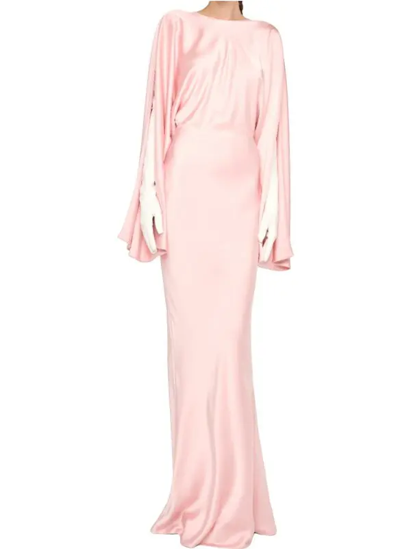 Norma Kamali Long Sleeve Maxi Dress - Pink