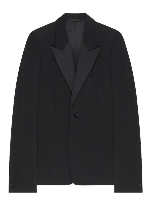 Givenchy Single-breasted Slim-fit Jacket With Satin Collar - Black