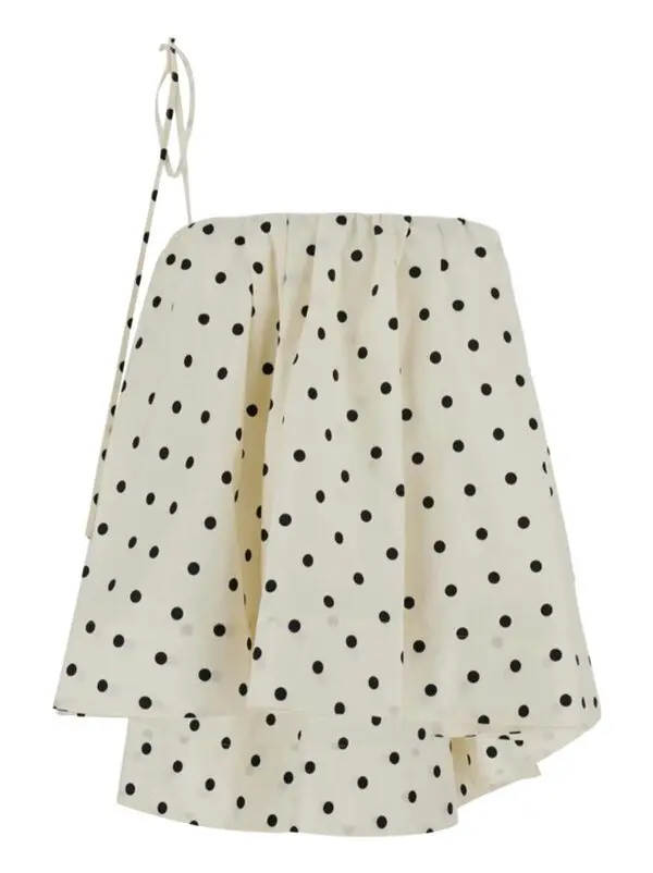 MSGM Polka Dot Asymmetric Top - Nude