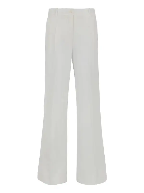 P.a.r.o.s.h Textured Wide Leg Trousers - White