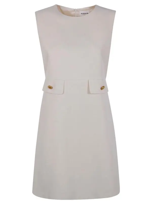 P.a.r.o.s.h Sleeveless Pocket Shift Dress - Gray