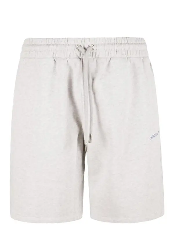 Off-White Logo Detail Drawstring Shorts - Grey