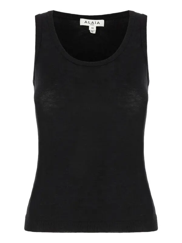 Alaïa Ribbed-knit Tank Top - Black