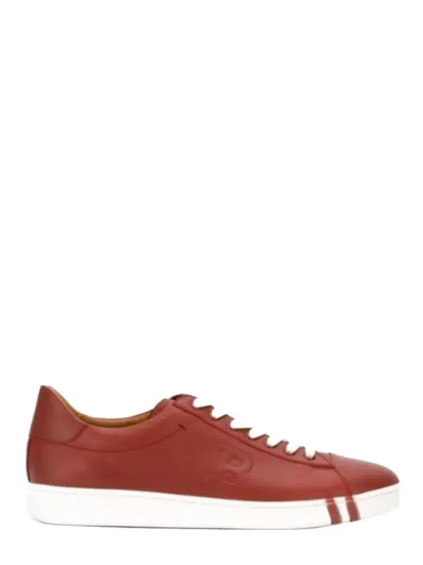 Bally Leather Lace-up Sneakers With Embossed Logo - Brown