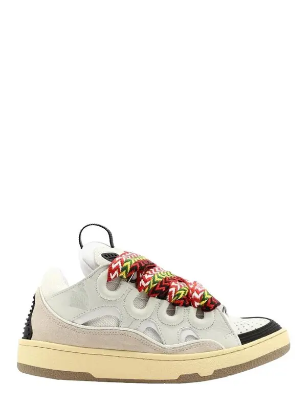 LANVIN Curb Panelled Lace-up Sneakers - White