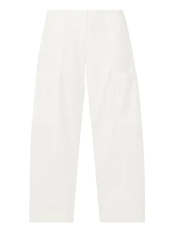 ST. AGNI Belted Cotton-blend Wide-leg Pants - White