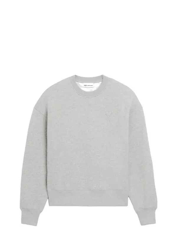 Ami Crewneck Sweatshirt With Embroidered Heart Logo - White