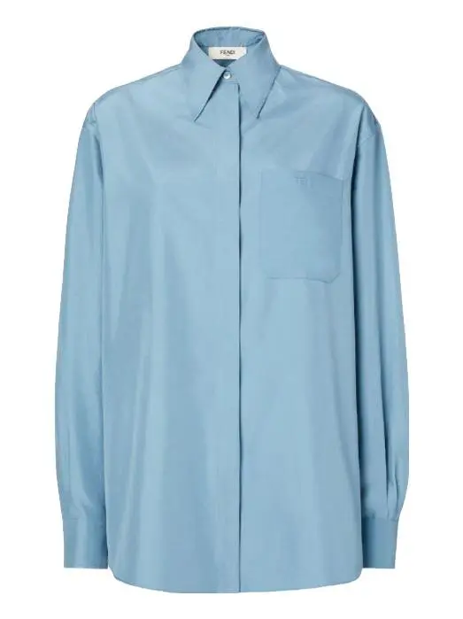 Fendi Oversized Poplin Shirt - Blue
