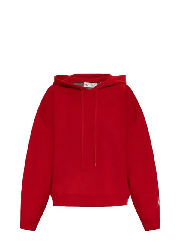 Tory Burch Long Sleeve Cropped Hoodie - Red