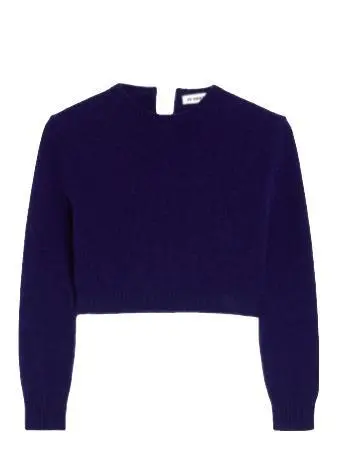 JIL SANDER Cropped Crew Neck Knitted Jumper - Blue