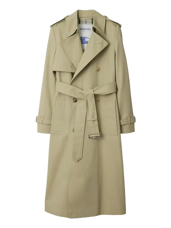 Burberry Double Breasted Belted Trench Coat - Taupe