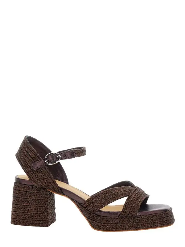 CastaÑer Strappy Platform Sandals With Chunky Heel - Brown