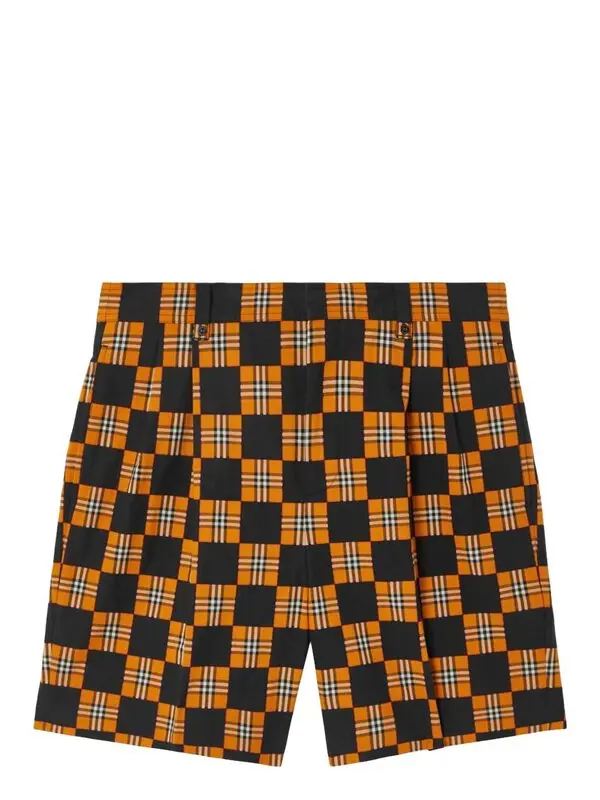 Burberry Checkerboard Print Tailored Shorts - Black