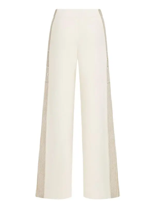 Dior Alps Flared Knit Pants With Jacquard Detail - White
