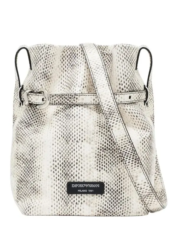 Emporio Armani Snake-effect Leather Bucket Bag - Pattern