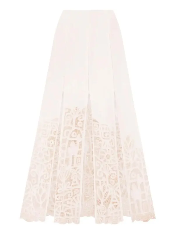 ALEMAIS Rosemary Embroidered Skirt - White