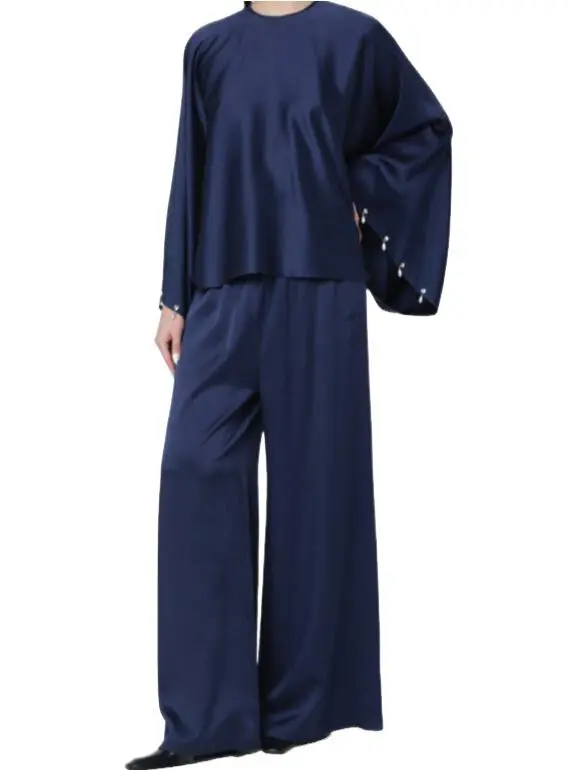 Stella McCartney Embellished Satin Blouse - Navy Blue