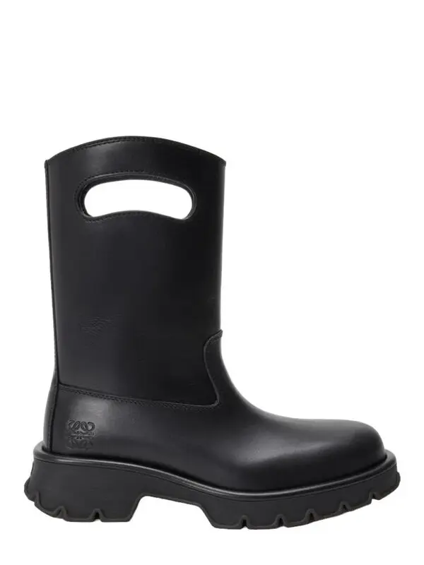 Loewe Bobby Cut-out Lug Sole Boots - Black