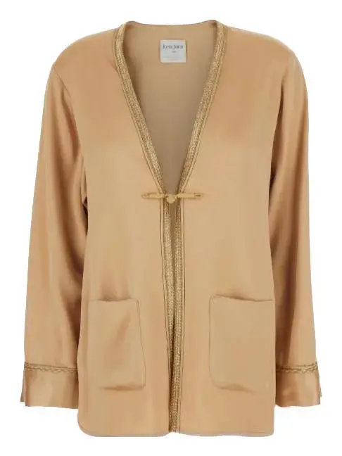 FORTE_FORTE Jacket With Rope Knot Closure - Beige