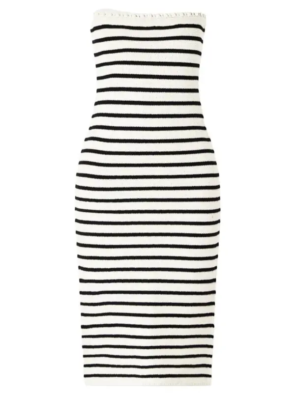 Posse Striped Knit Dress - White