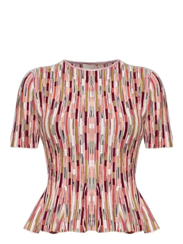 Ulla Johnson Round Neck Patterned Knit Top - Nude