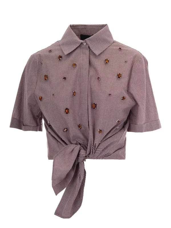 Liu Jo Embellished Short Sleeve Shirt - Gray
