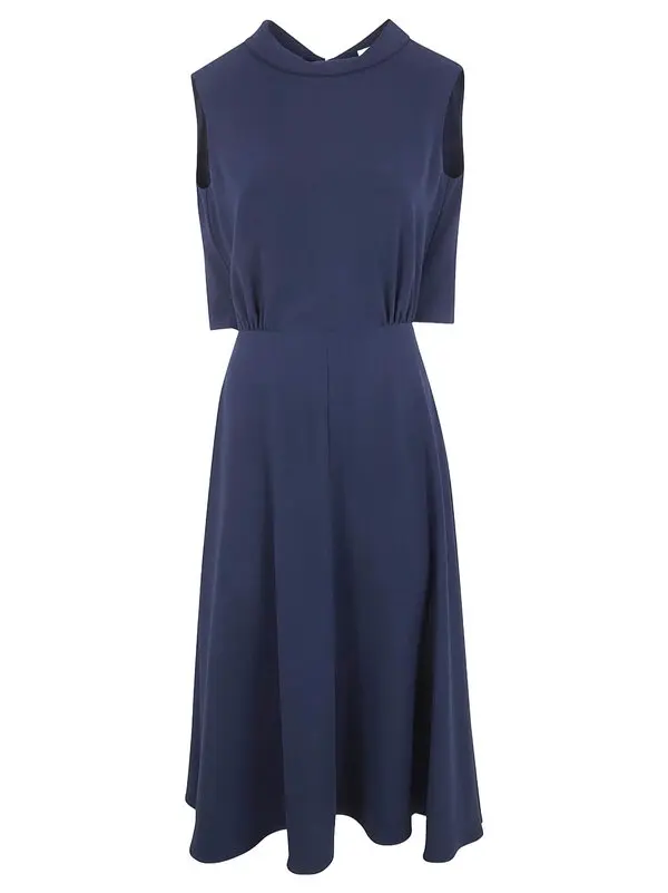 Aspesi Sleeveless Draped Panel Midi Dress - Blue