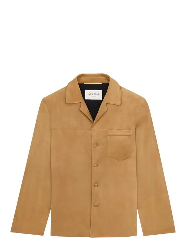 Saint Laurent Suede Pyjama Shirt Jacket - Tobacco Color