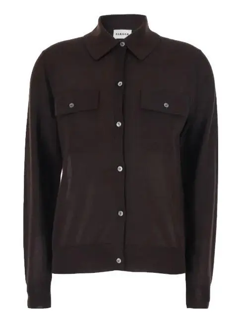 P.a.r.o.s.h Knit Polo Shirt - Brown