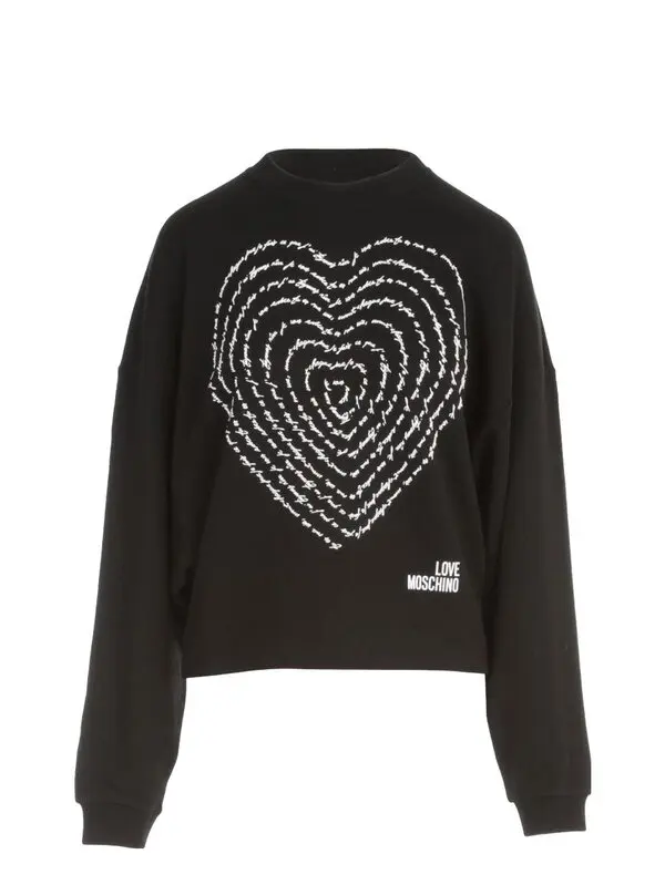 Moschino Heart Print Sweatshirt - Black