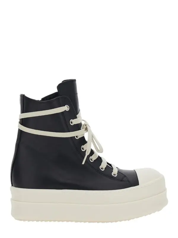 Rick Owens Mega Bumper Leather High-top Sneakers - Black