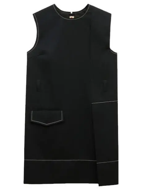 Marni Wool Mini Dress With Wrap Effect And Buckled Belt - Black