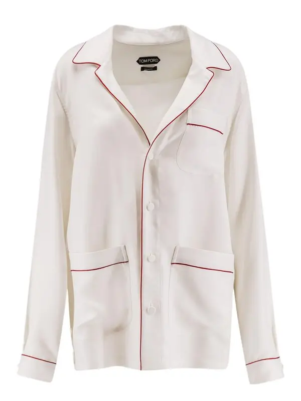 TOM FORD Long-sleeved Shirt With Two Front Pockets - White