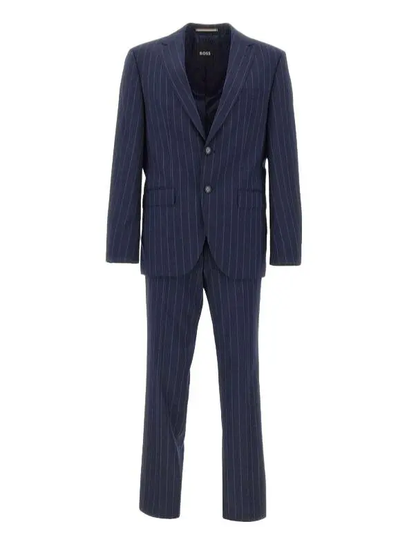 Hugo Boss Two-piece Striped Tailored Suit - Black