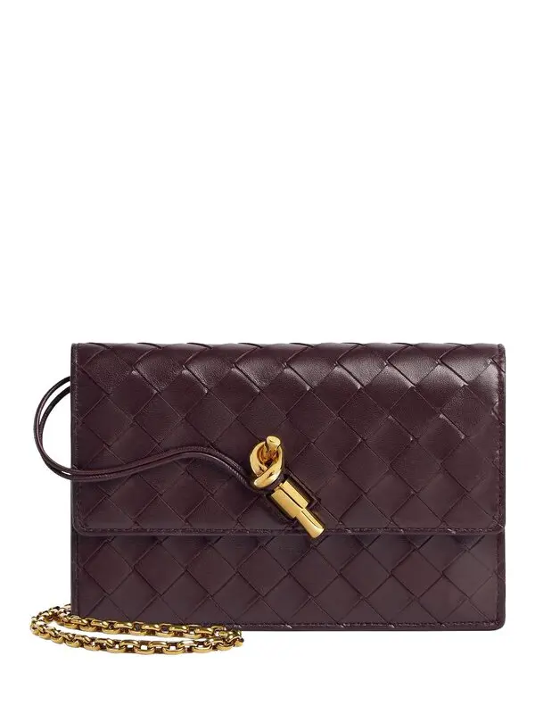Bottega Veneta Chain Linked Andiamo Pouch Bag - Black