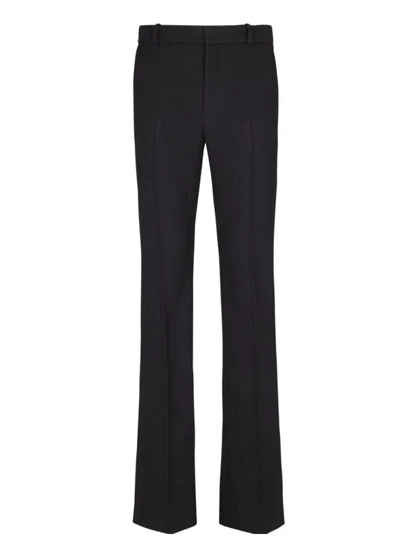 Balmain Darted Grain De Poudre Trousers - Black