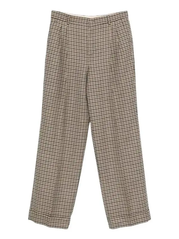 Valentino Garavani Houndstooth Pleated Trousers - Nude