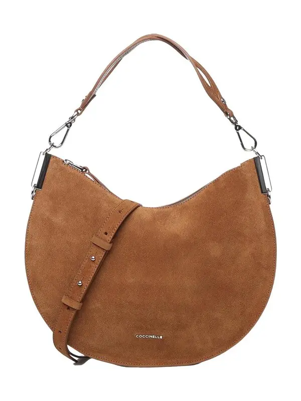 COCCINELLE Sunup Medium Tote Bag With Logo Lettering - Cognac