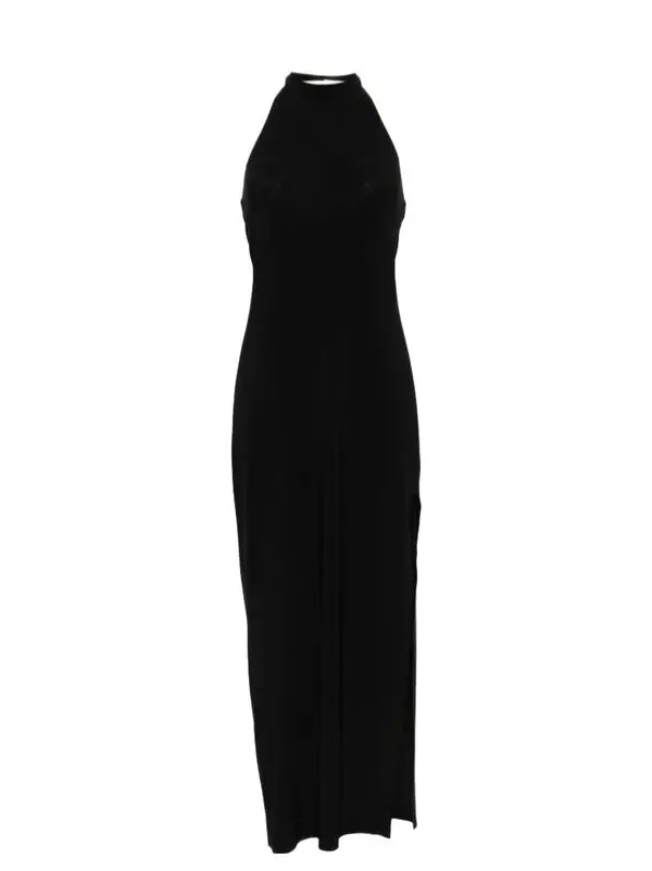 Norma Kamali Halterneck Side-slit Maxi Dress - Black