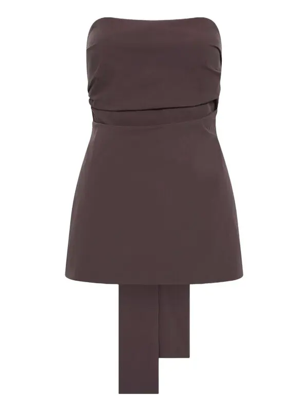 ST. AGNI Strapless Tie Detailed Top - Black