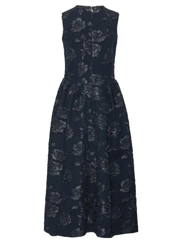 ROTATE BY BIRGER CHRISTENSEN Jacquard Midi Dress - Dark Blue
