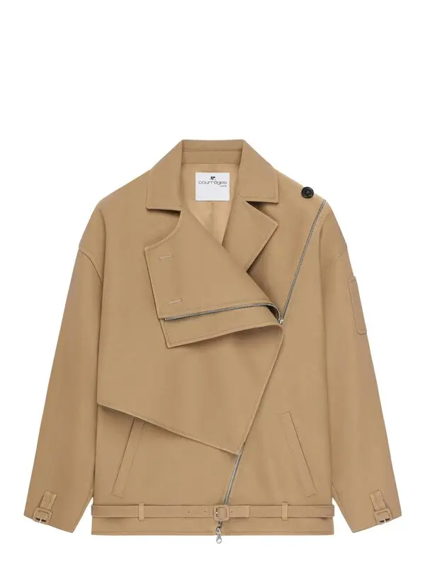COURREGES Short Zip Trench Coat - Hazel