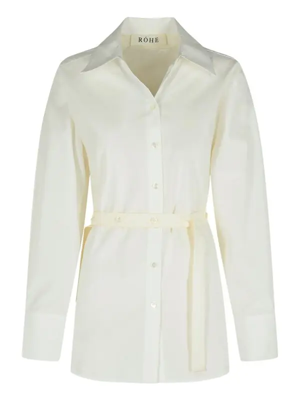 RÓHE Silk-insert Belted Vest-shirt - White
